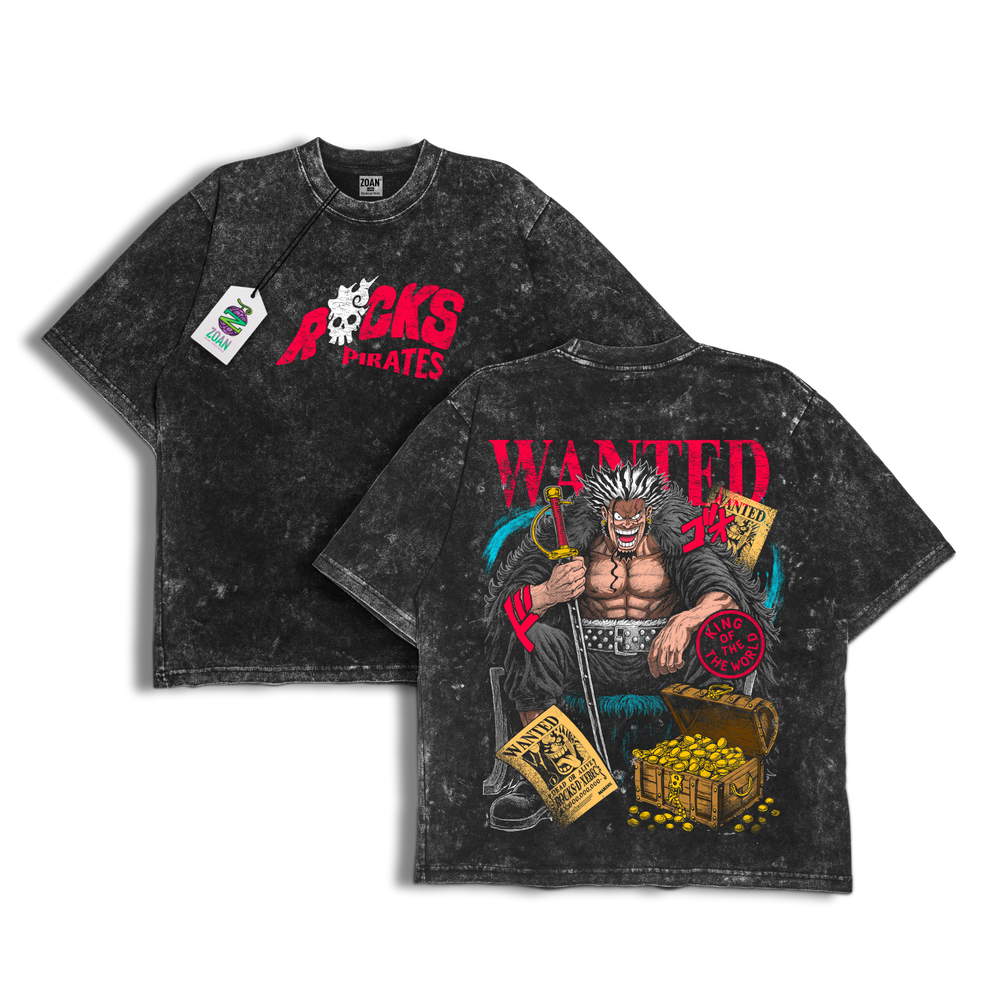 Polera Acid Wash Rocks D. Xebec: Captain Of Chaos - One Piece