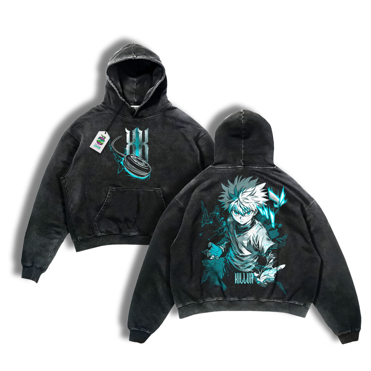 Polerón Acid Wash Hunter x Hunter Killua Zoldyck - Lightning Killer